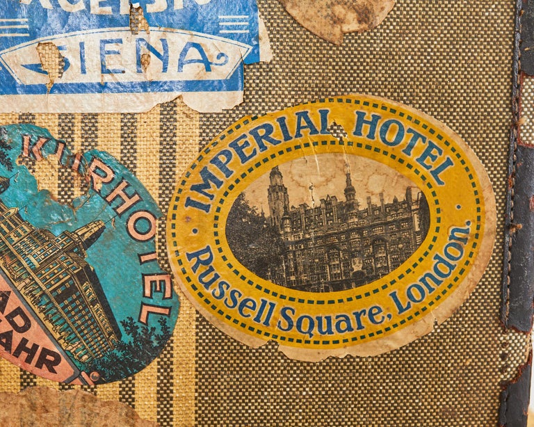 Folk Art Painted Face Suitcase by Artist Ira Yeager For Sale at 1stDibs