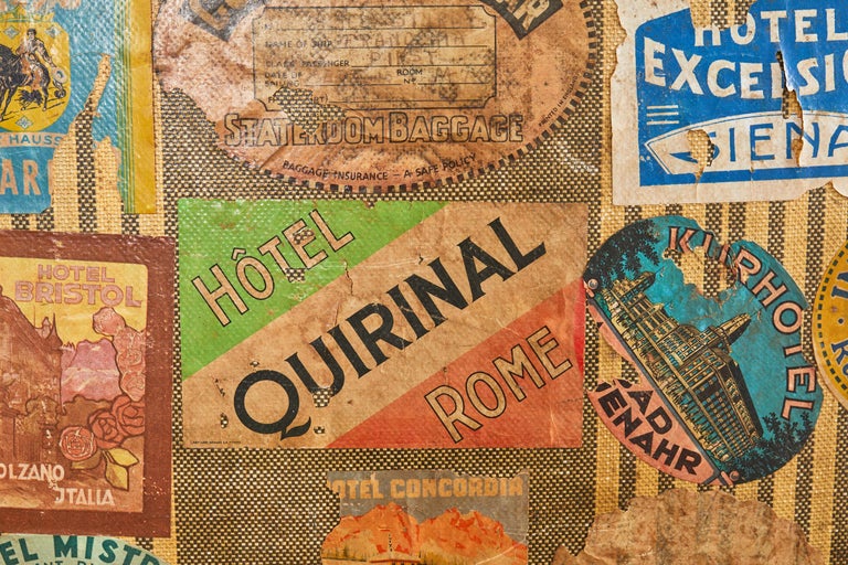 Folk Art Painted Face Suitcase by Artist Ira Yeager For Sale at 1stDibs