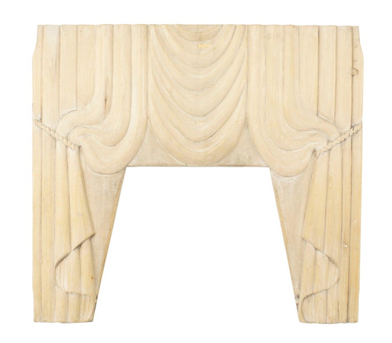 Folk Art Pair of American Victorian Carved Drapes for Funeral Car For ...