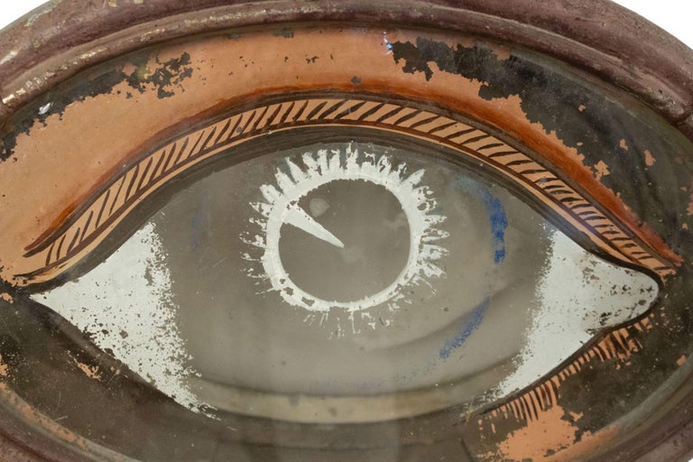 Folk Art Polychrome Tole and Glass Optometrist Trade Sign at 1stDibs