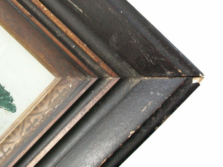 Folk Art Reverse Glass Tinsel Painting - Original Frame - U.S. - Circa ...