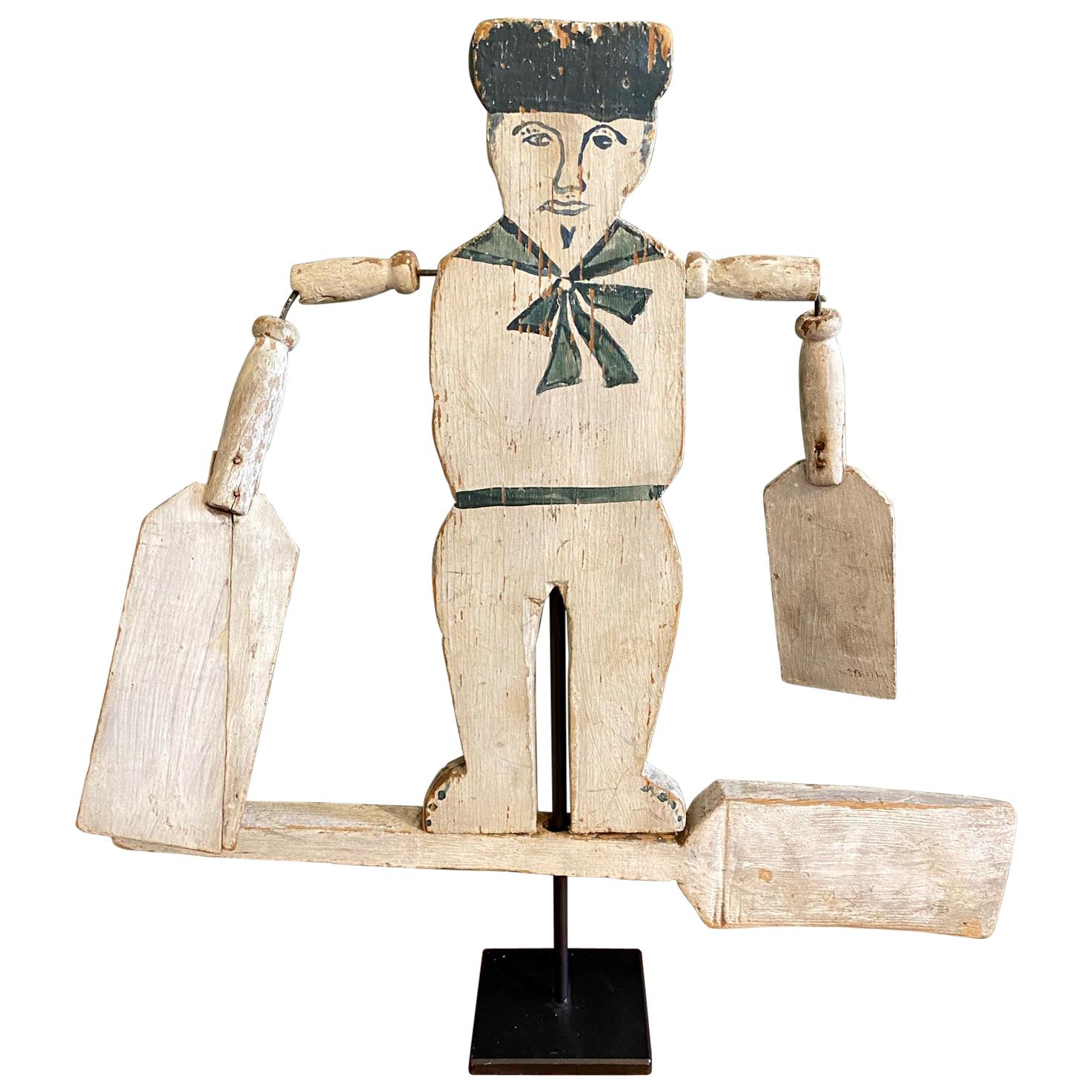 Folk Art Running Man Whirligig For Sale at 1stDibs