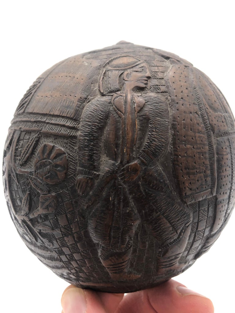 Folk Art Sailor Carved Coconut, circa 1800 at 1stDibs