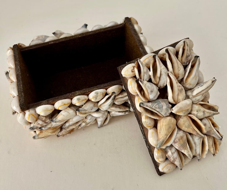 Folk Art Shell Encrusted Lidded Box For Sale at 1stDibs