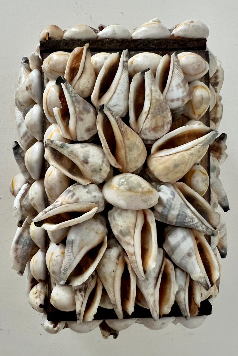 Folk Art Shell Encrusted Lidded Box For Sale at 1stDibs