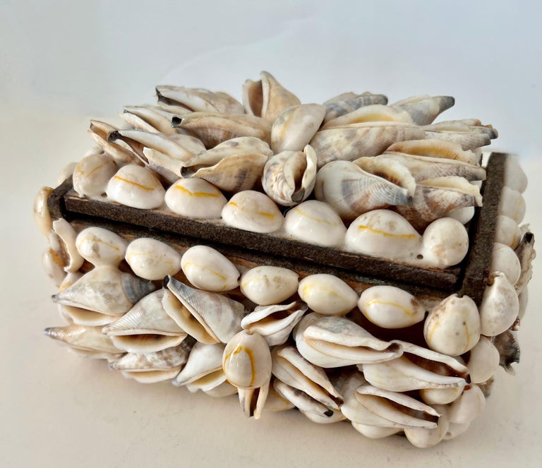 Folk Art Shell Encrusted Lidded Box For Sale at 1stDibs