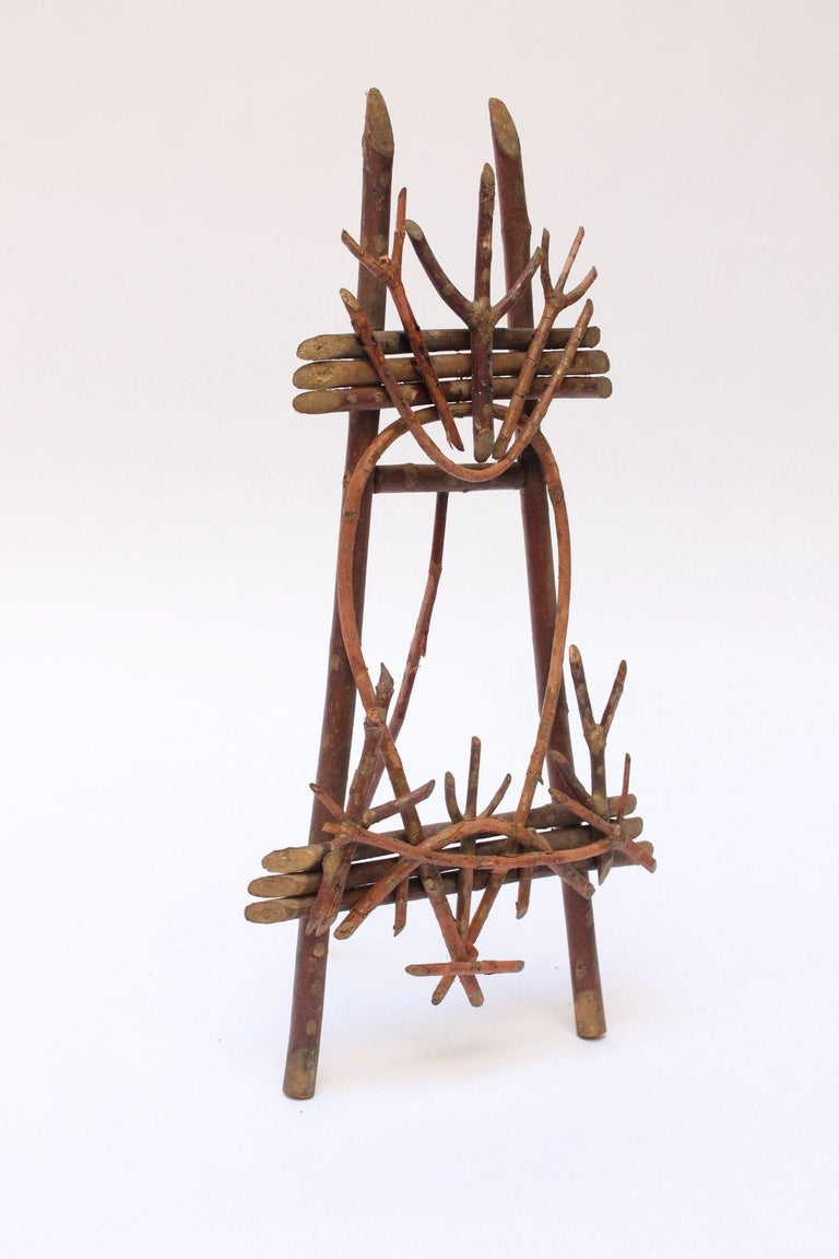 Folk Art Tree Branch Tabletop Easel For Sale at 1stDibs