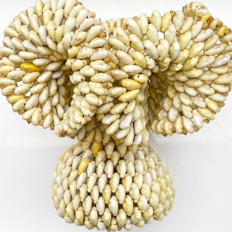 Folk Art Trompe L'Oeil Ruffled Shell Vase For Sale at 1stDibs