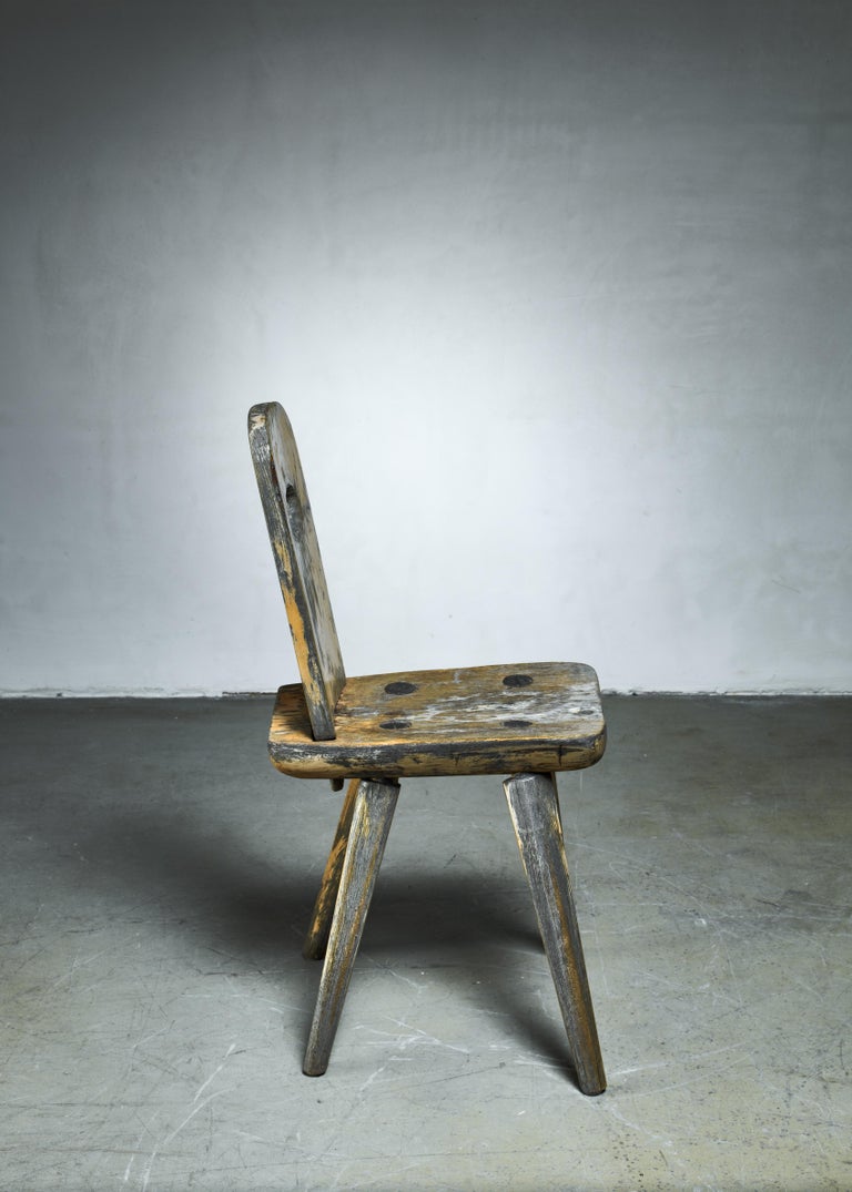 Folk Art Wooden Side Chair, Sweden, circa 1900 For Sale at 1stDibs