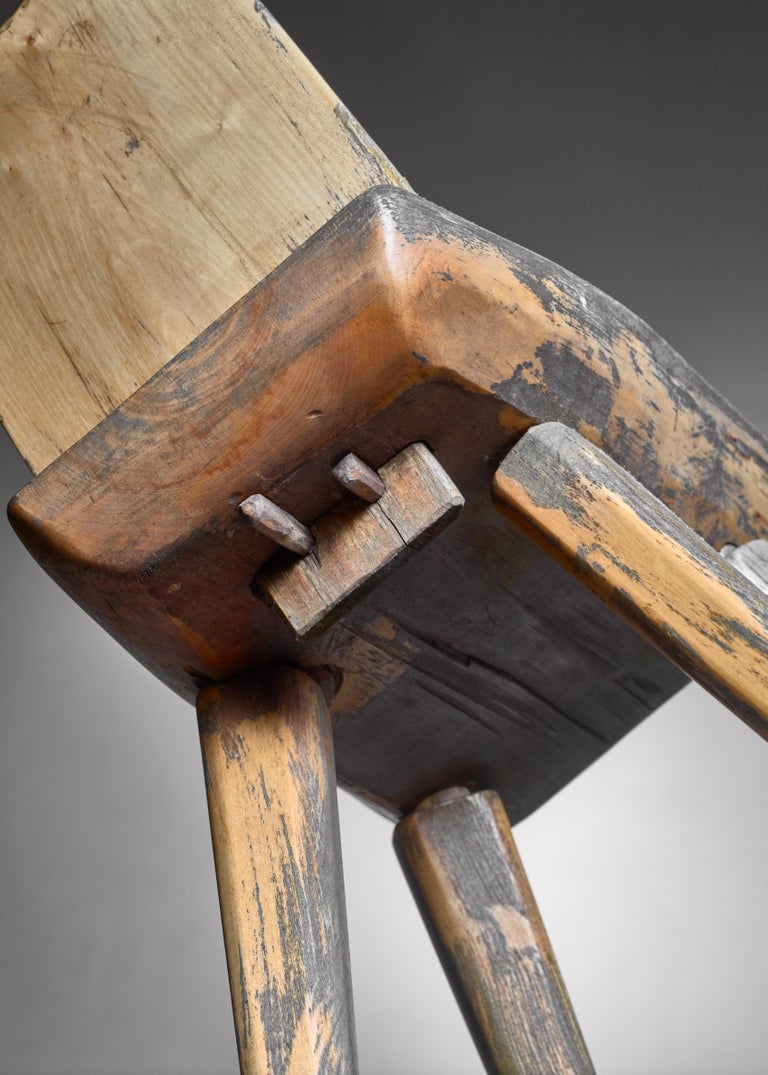 Folk Art Wooden Side Chair, Sweden, circa 1900 For Sale at 1stDibs