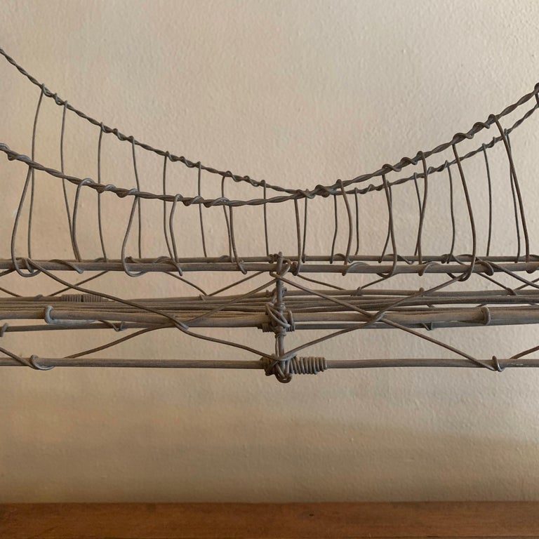Folk Street Art Wire Bridge Sculpture at 1stDibs