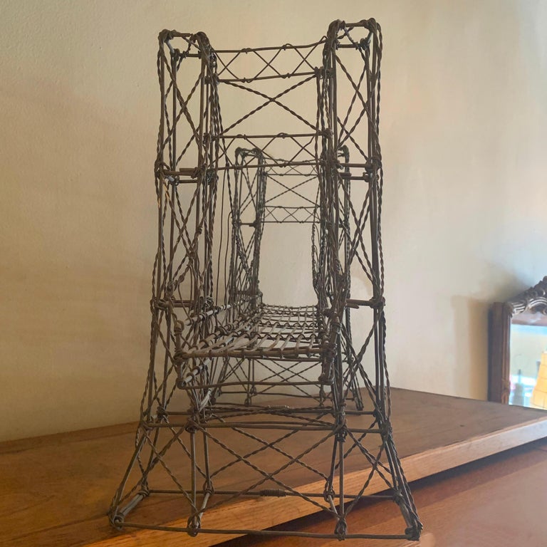 Folk Street Art Wire Bridge Sculpture at 1stDibs
