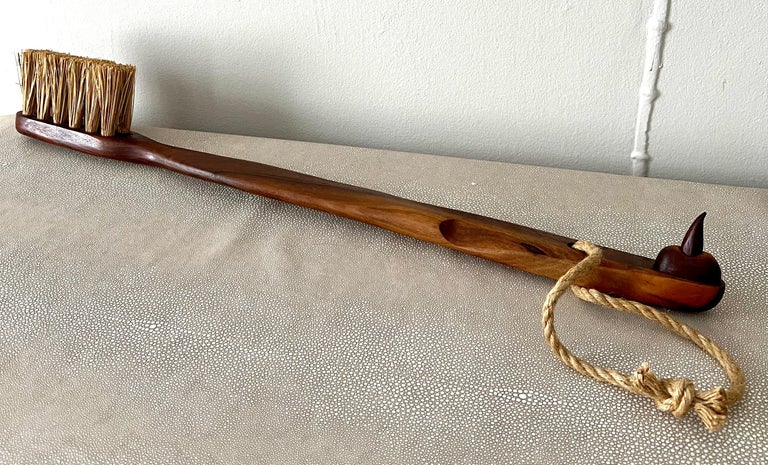 Folkart Hand Carved Oversized Wooden Toothbrush with Rope For Sale at ...
