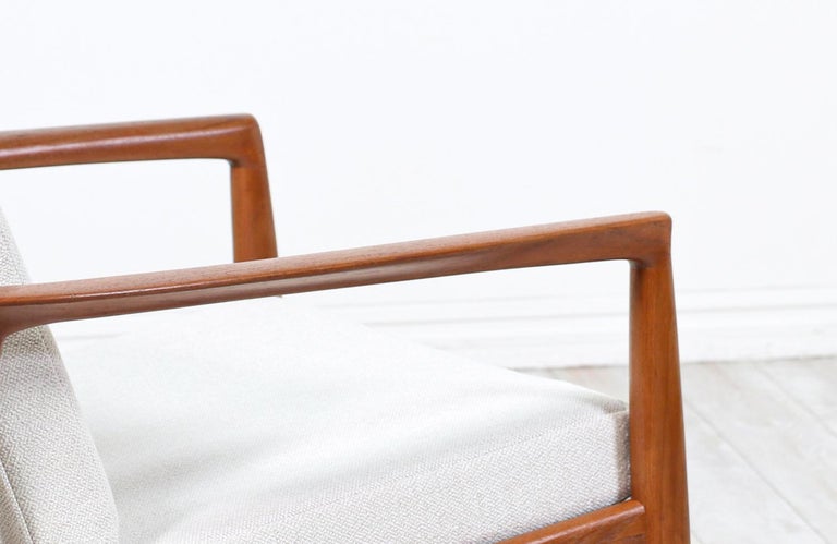 Folke Ohlsson Model 72-C Sculpted Teak Lounge Chair for Dux at 1stDibs