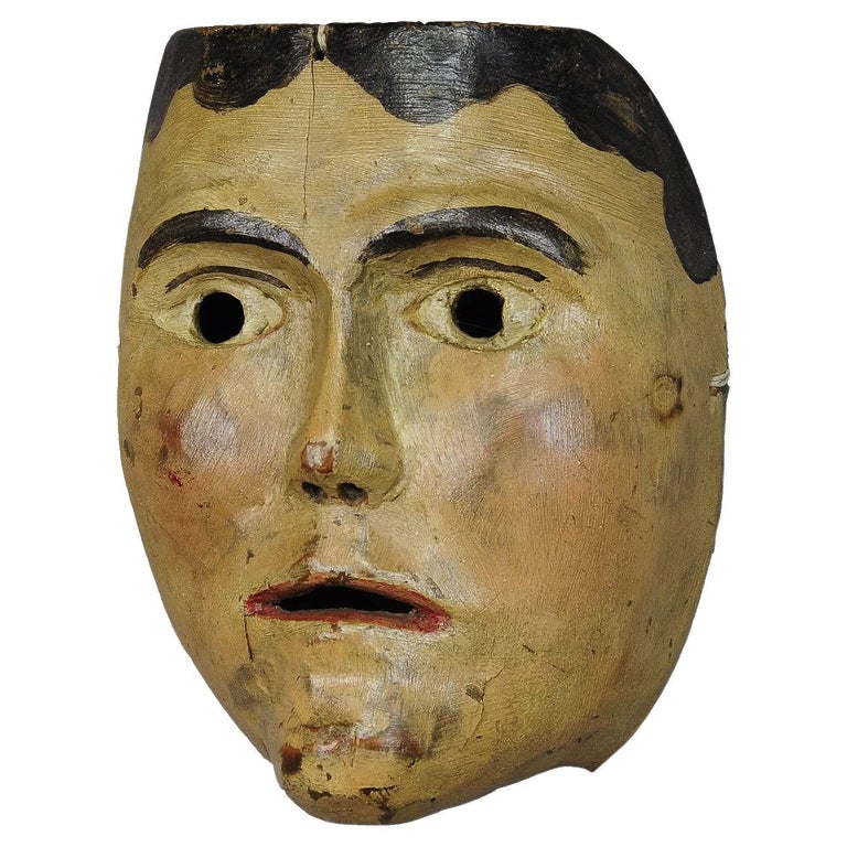Folksy Hand Carved Tyrolian Carnival Fasnet Mask from Tyrol For Sale at ...