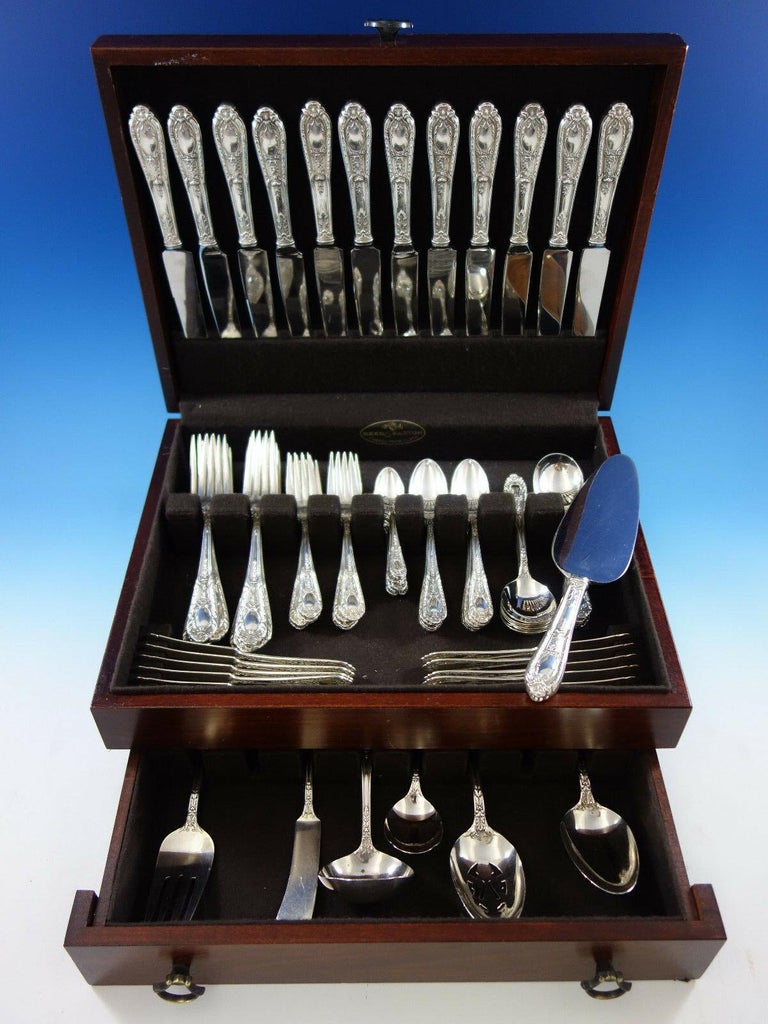 Fontaine by International Sterling Silver Flatware Service 12 Set 91 ...