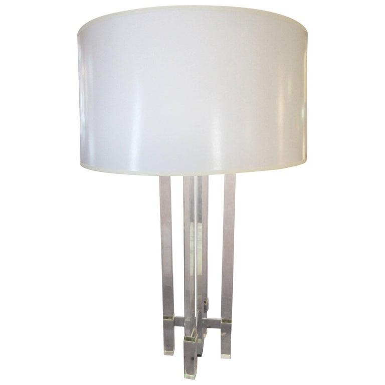 Fontana Arte 1954 Monumental Glass Table Lamp at 1stDibs