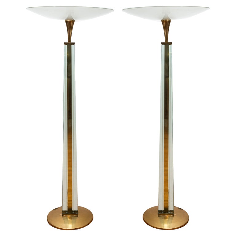 Fontana Arte Italian Modern Torchieres, Pair at 1stDibs