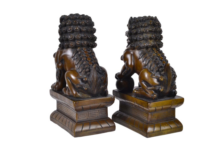 Foo Dogs, Bookends, a Pair For Sale at 1stDibs
