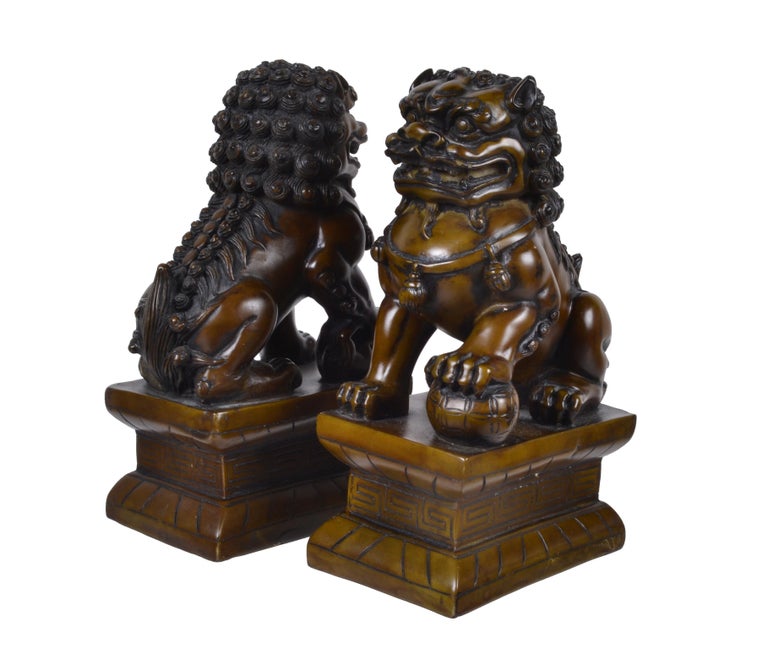Foo Dogs, Bookends, a Pair For Sale at 1stDibs