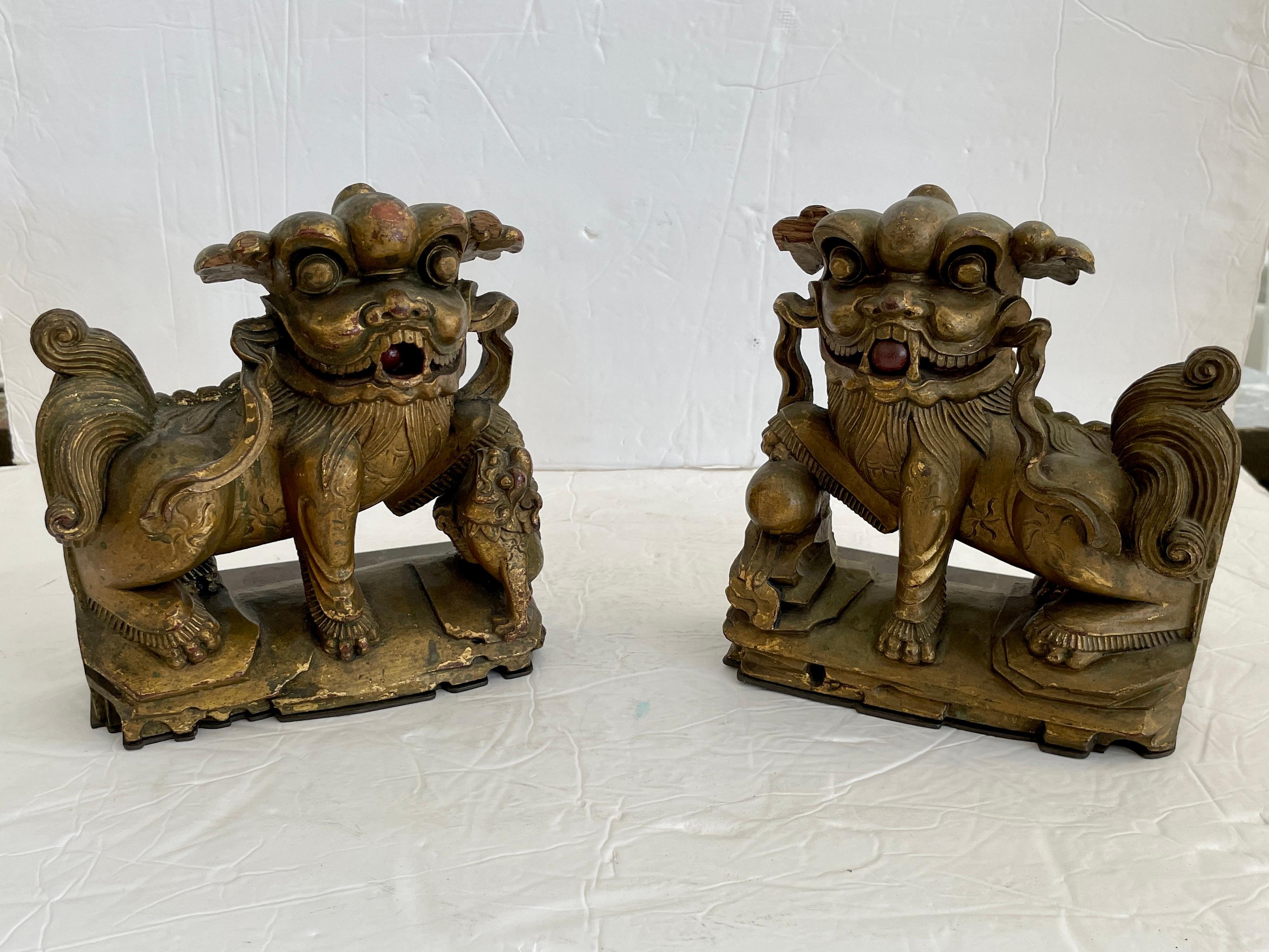 Foo Dogs Bookends, a Pair For Sale at 1stDibs