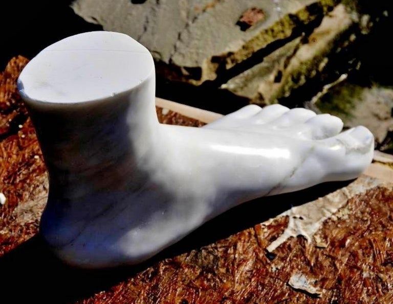 Foot in Carrara Marble Late 19th Century For Sale at 1stDibs