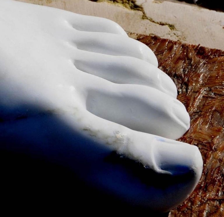 Foot in Carrara Marble Late 19th Century For Sale at 1stDibs