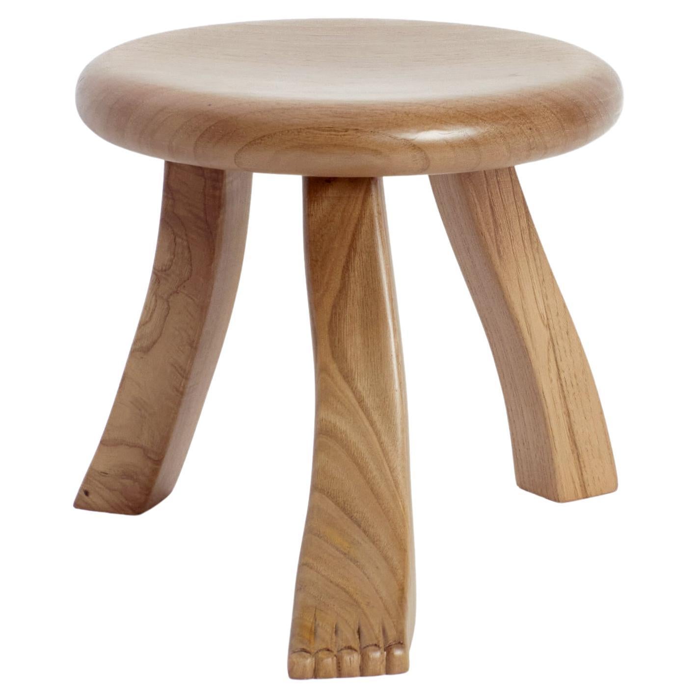 Kelly Wearstler Carved Wood Echo Stool For Sale at 1stDibs