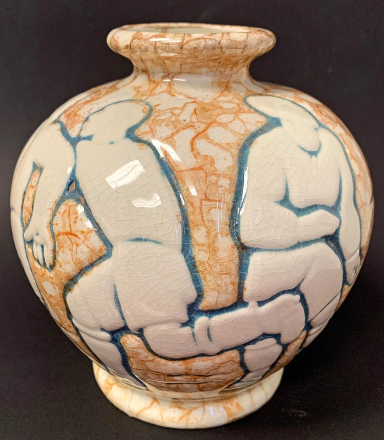 "Football 'Soccer'," Rare Art Deco Vase by André Legrand for Mougin ...