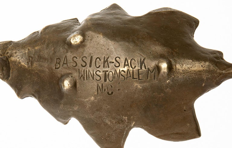Footed Cast Brass Oak Leaf Tray For Sale at 1stDibs