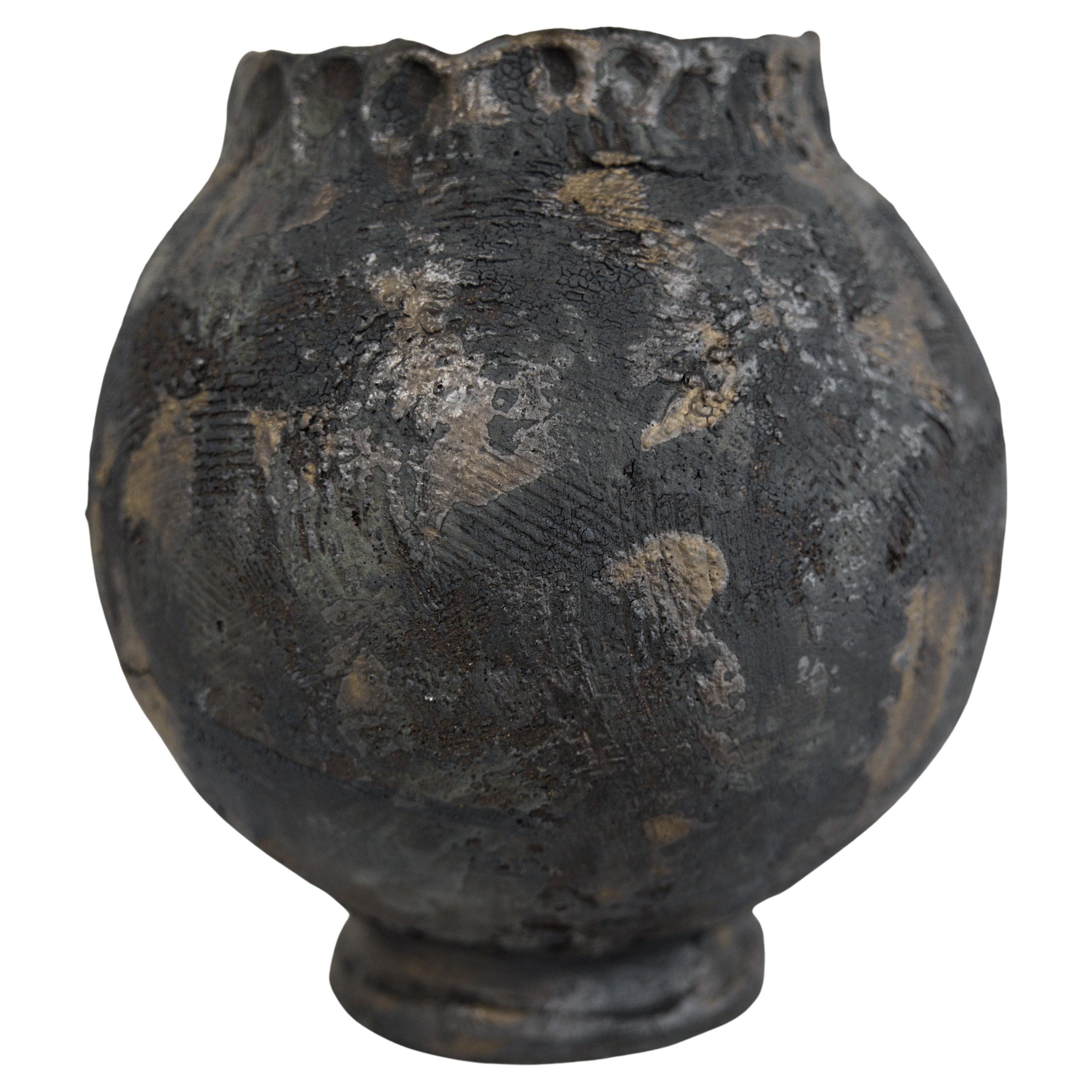 Raku Fire Crackle Moon Jar For Sale at 1stDibs