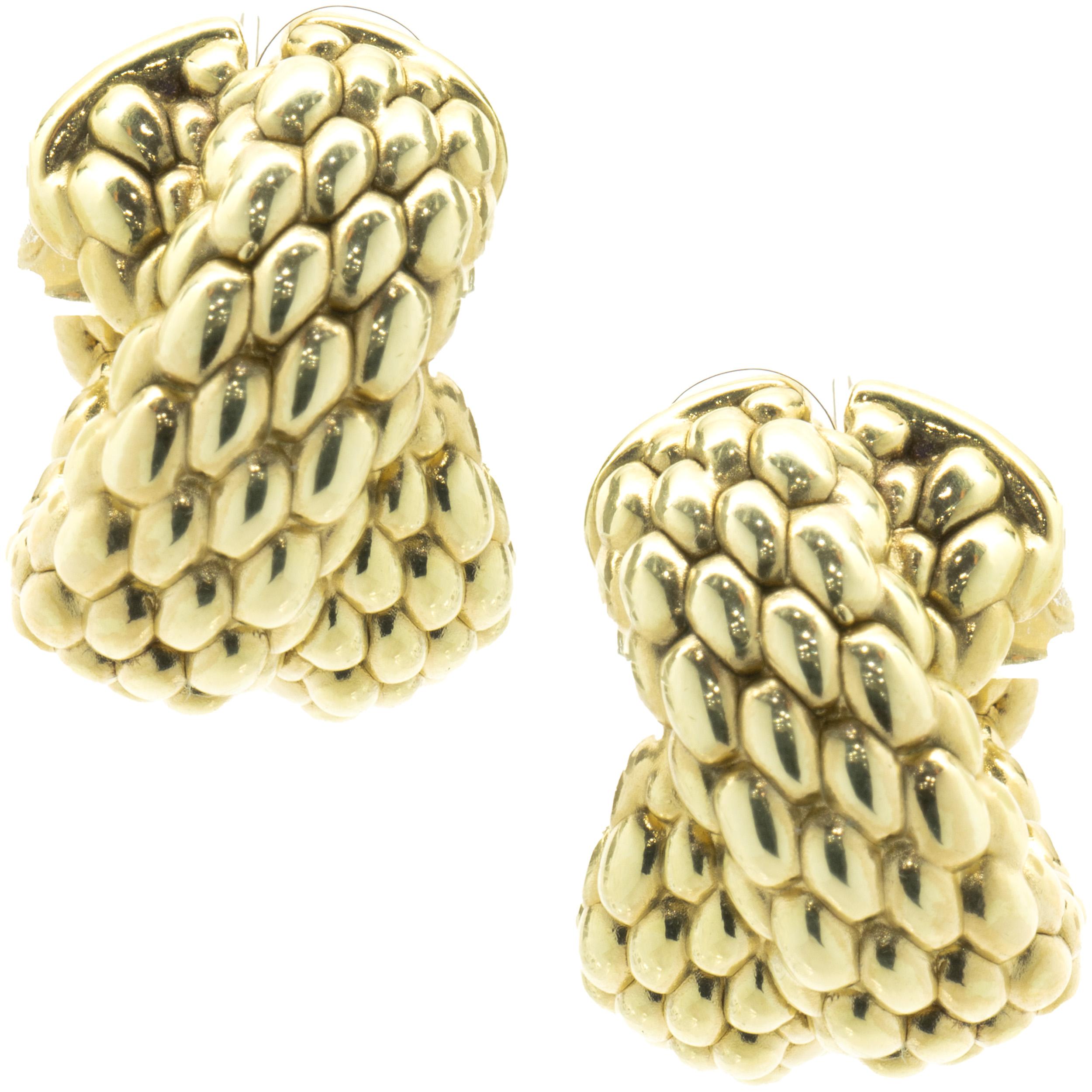 Fope 18 Karat Yellow Gold Mesh Earrings For Sale at 1stDibs