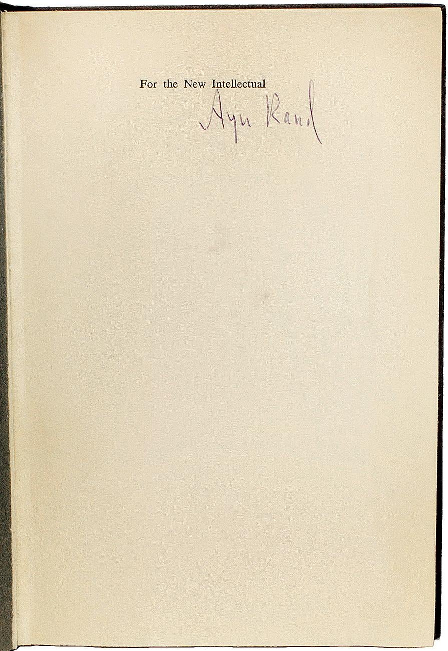 For the New Intellectual: The Philosophy of Ayn Rand. FIRST EDITION ...