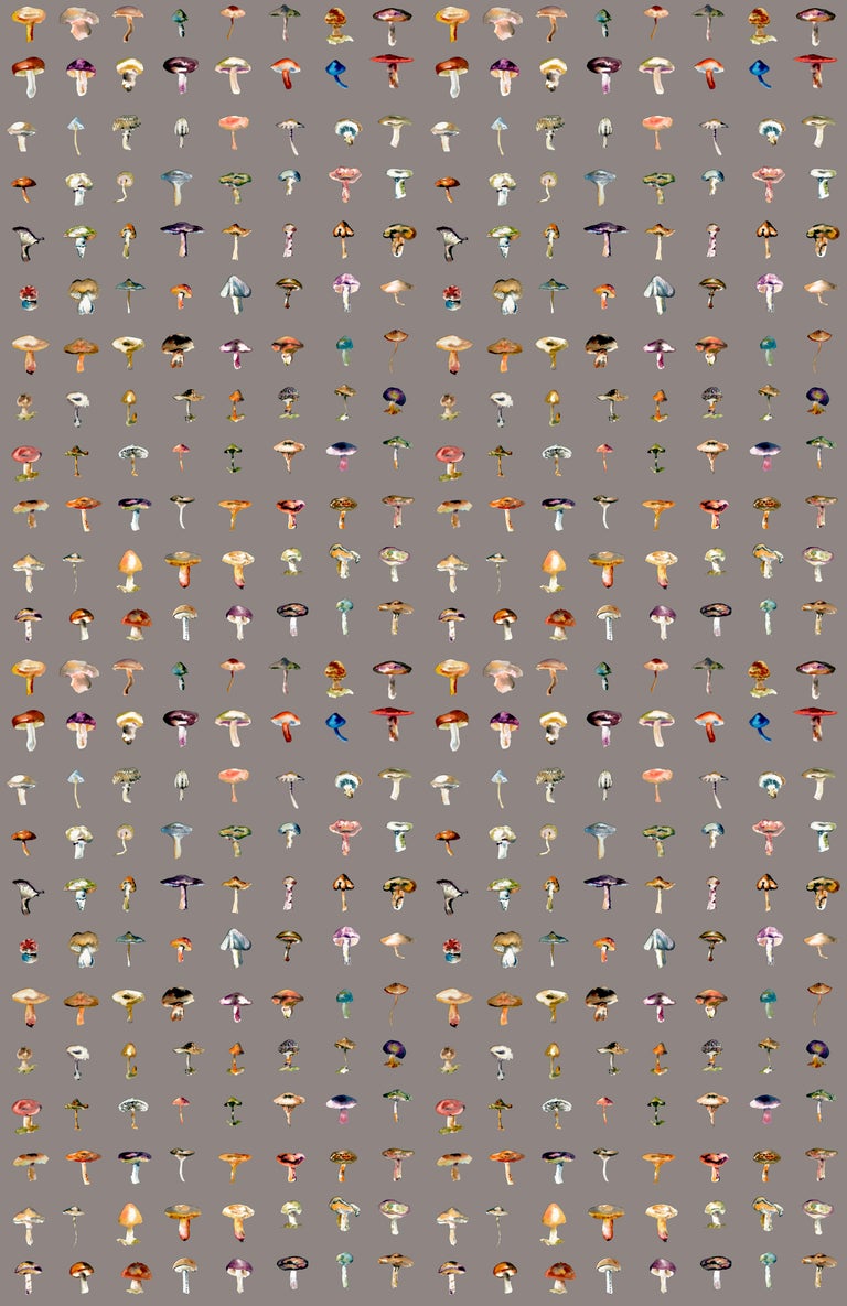 Forager Wallpaper in Warm Grey by 17 Patterns For Sale at 1stDibs