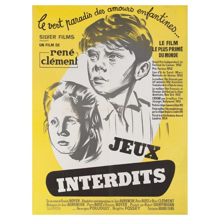Forbidden Games R1950s French Moyenne Film Poster For Sale at 1stDibs