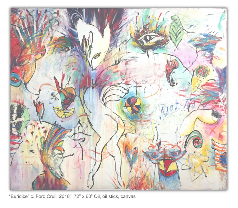 Ford Crull - EURIDICE - large colorful abstract painting with symbols ...