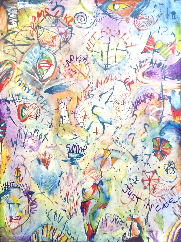 Ford Crull - 'Just in Case' Mixed Media Expressive Abstract Painting ...