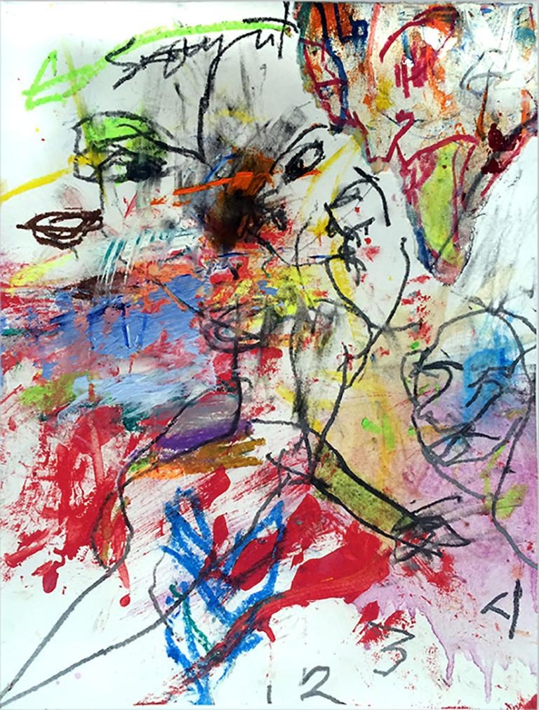 Ford Crull - SILVER HOLLOW #24 - colorful abstract painting on paper ...