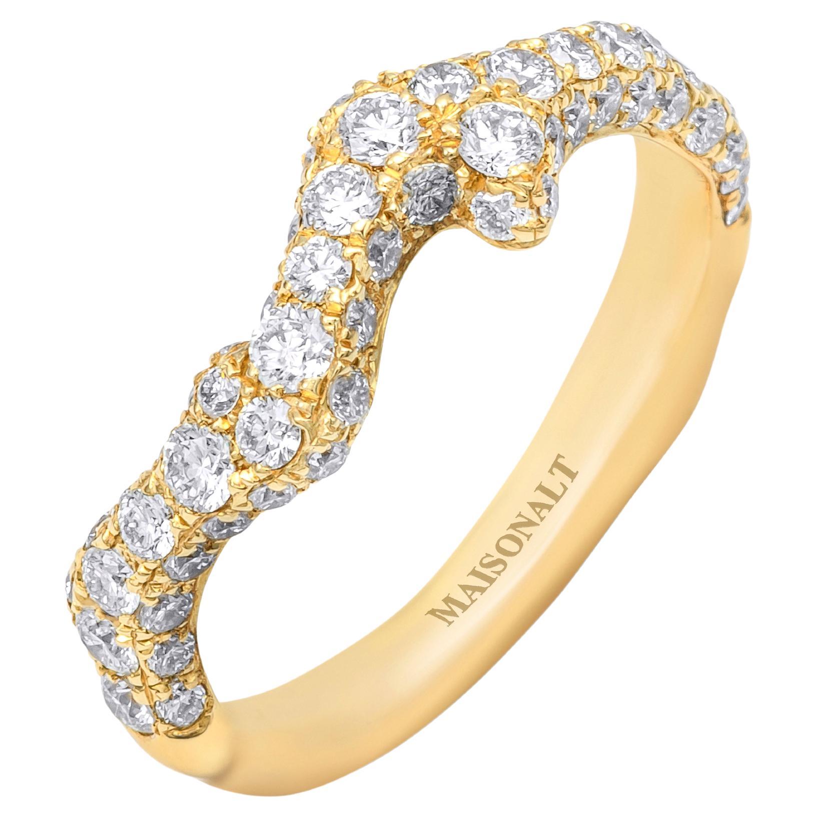 Customizable FOREST ALT River Gold Yellow Ring, Yellow Gold Diamond For ...