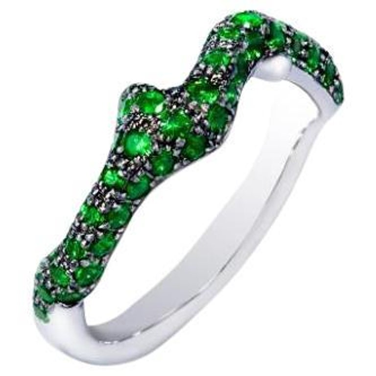 Customizable Forest ALT River Green Ring, Platinum and Tsavorite For ...