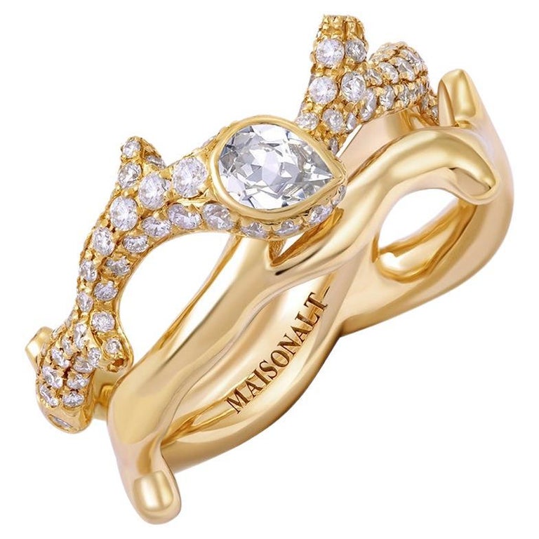 Customizable Forest ALT River Twine Ring, Yellow Gold Diamond For Sale ...