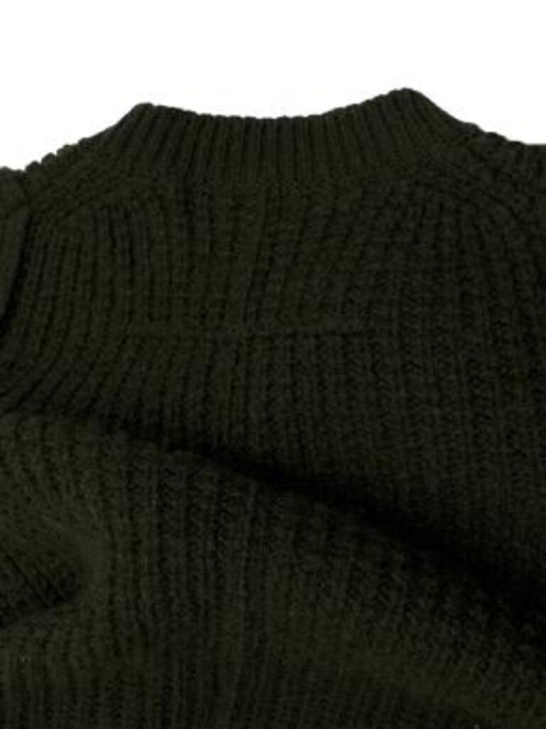 Forest Green Chunky Knit Sweater For Sale at 1stDibs