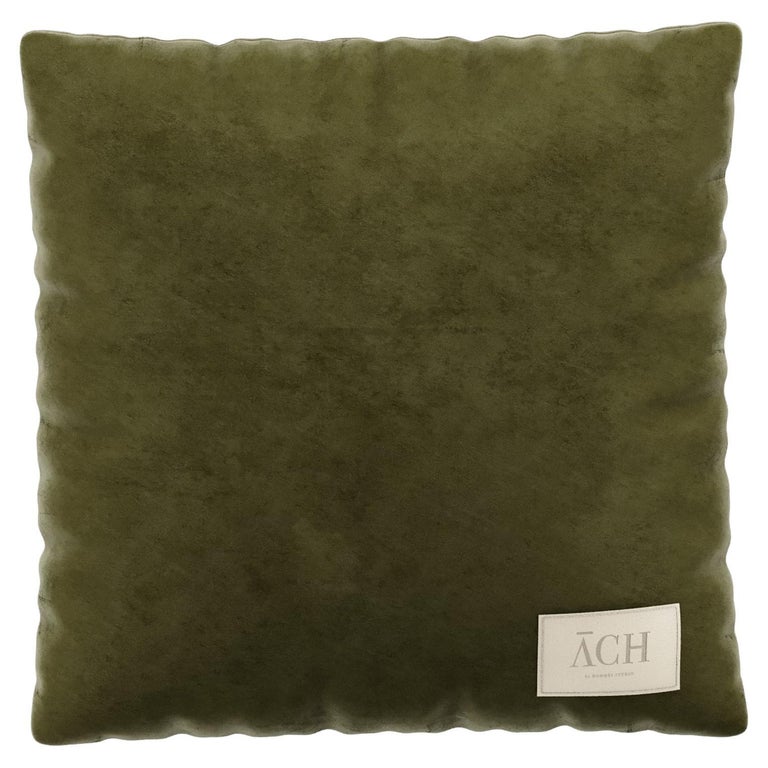 Forest Square Pillow, Green Modern Cushion Double Side in Soft Velvet ...