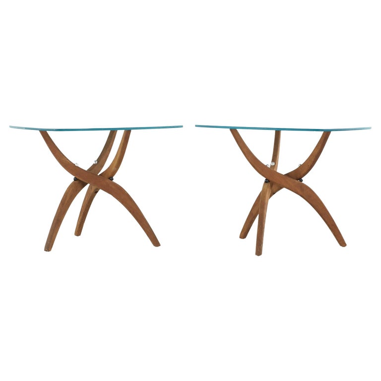 Forest Wilson Mid Century Walnut Side Tables - Pair For Sale at 1stDibs