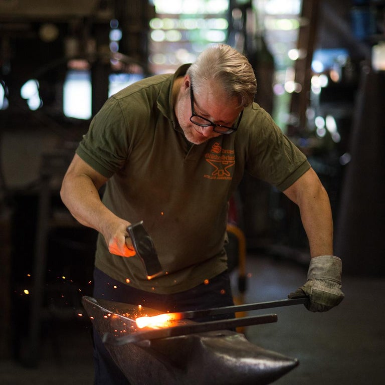Forged Sculpture 'Encounter', Family Series by German Blacksmith H ...