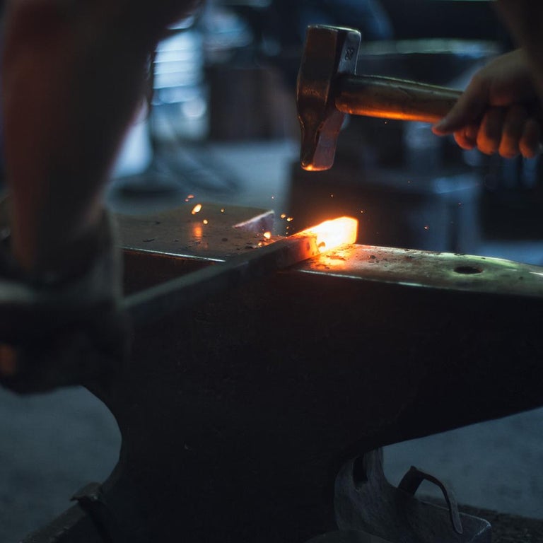 Forged Sculpture 'Encounter', Family Series by German Blacksmith H ...