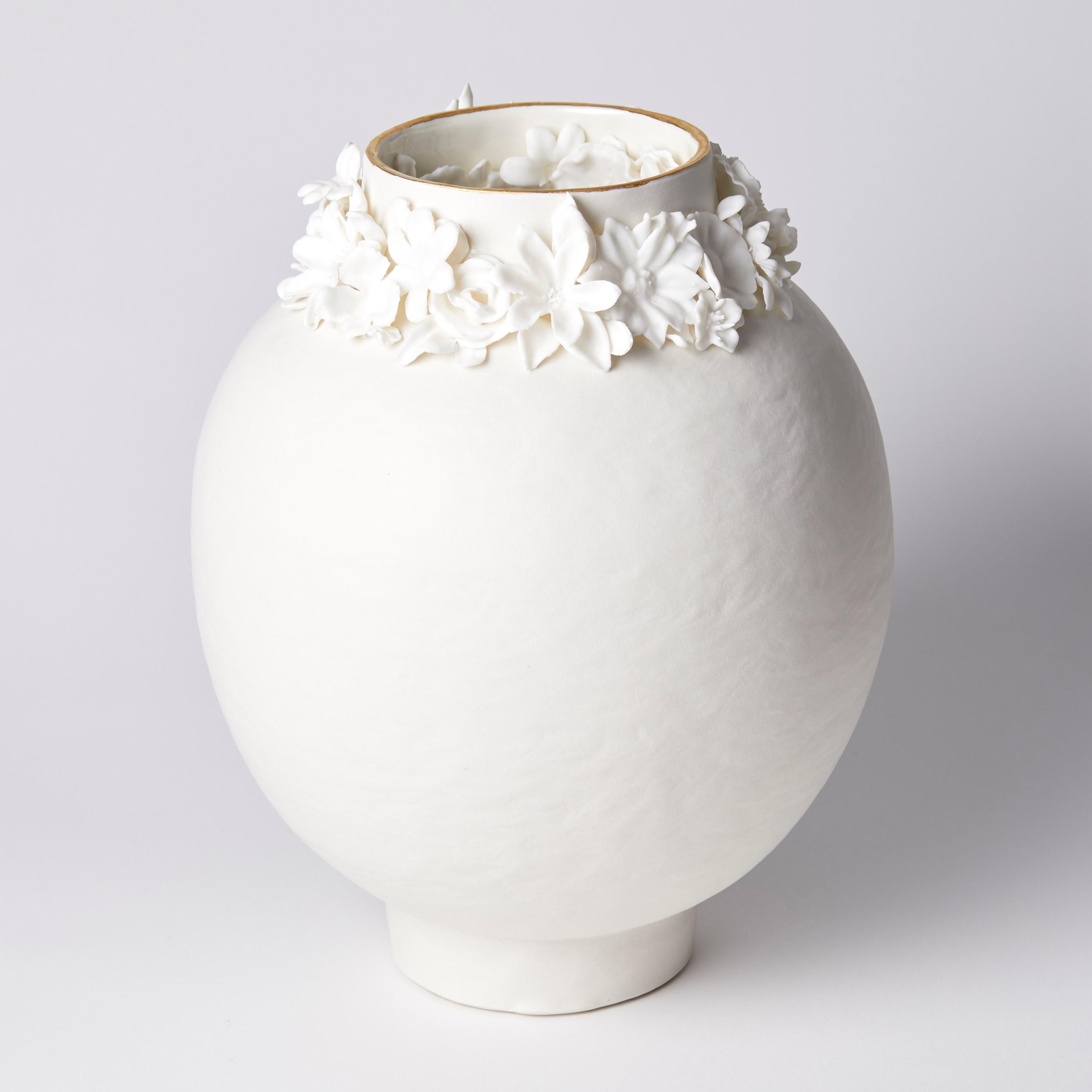 Forget Me Not IX, a unique porcelain vase with floral decoration by Amy ...