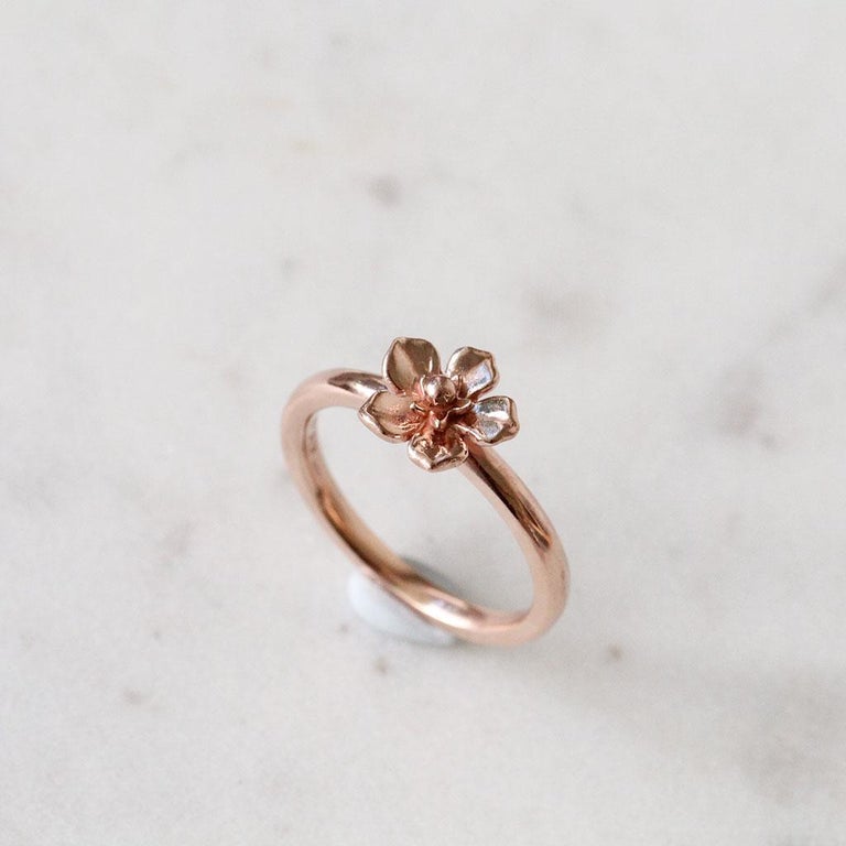 Customizable Forget Me Not Ring/ 9CT Rose Gold For Sale at 1stDibs