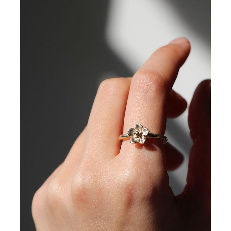 Customizable Forget Me Not Ring/ 9CT Yellow Gold For Sale at 1stDibs