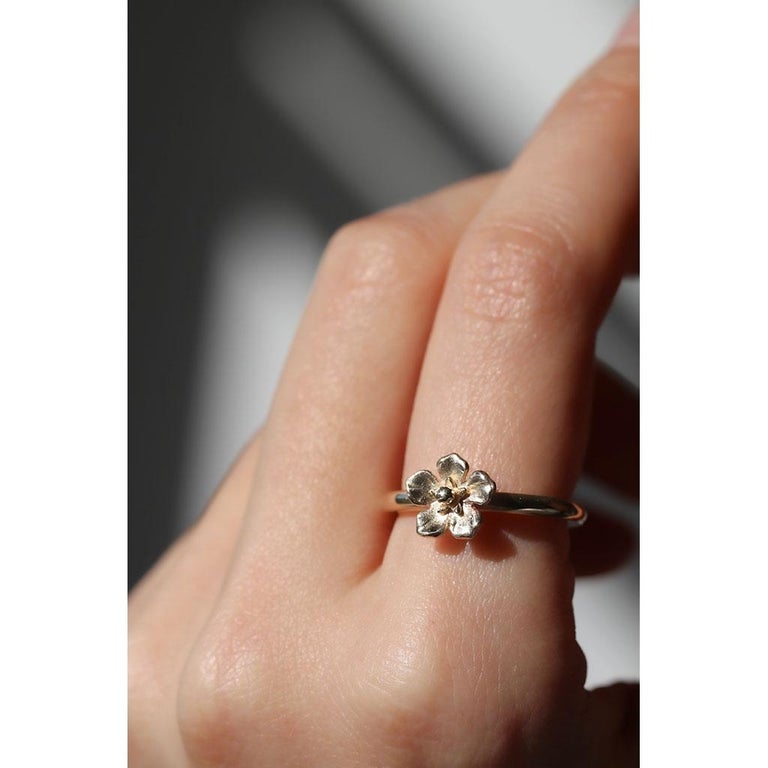 Customizable Forget Me Not Ring/ 9CT Yellow Gold For Sale at 1stDibs